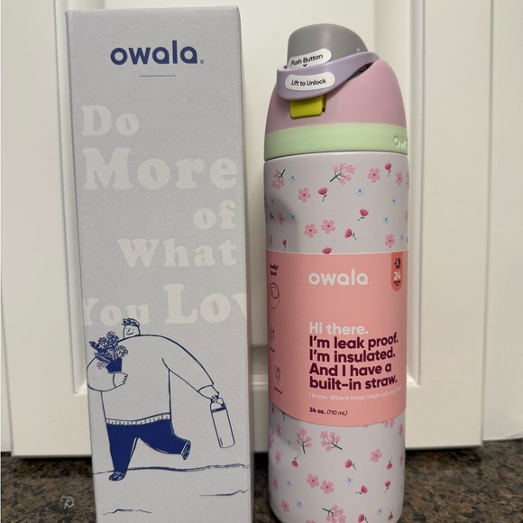 owala | Dining | Owala Floral Insulated Water Bottle Pink 24 Oz | Poshmark